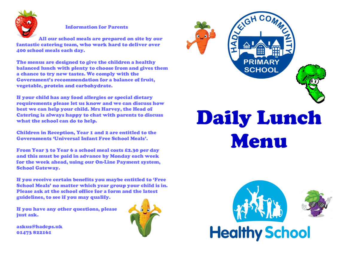 School Dinners - Hadleigh Community Primary School