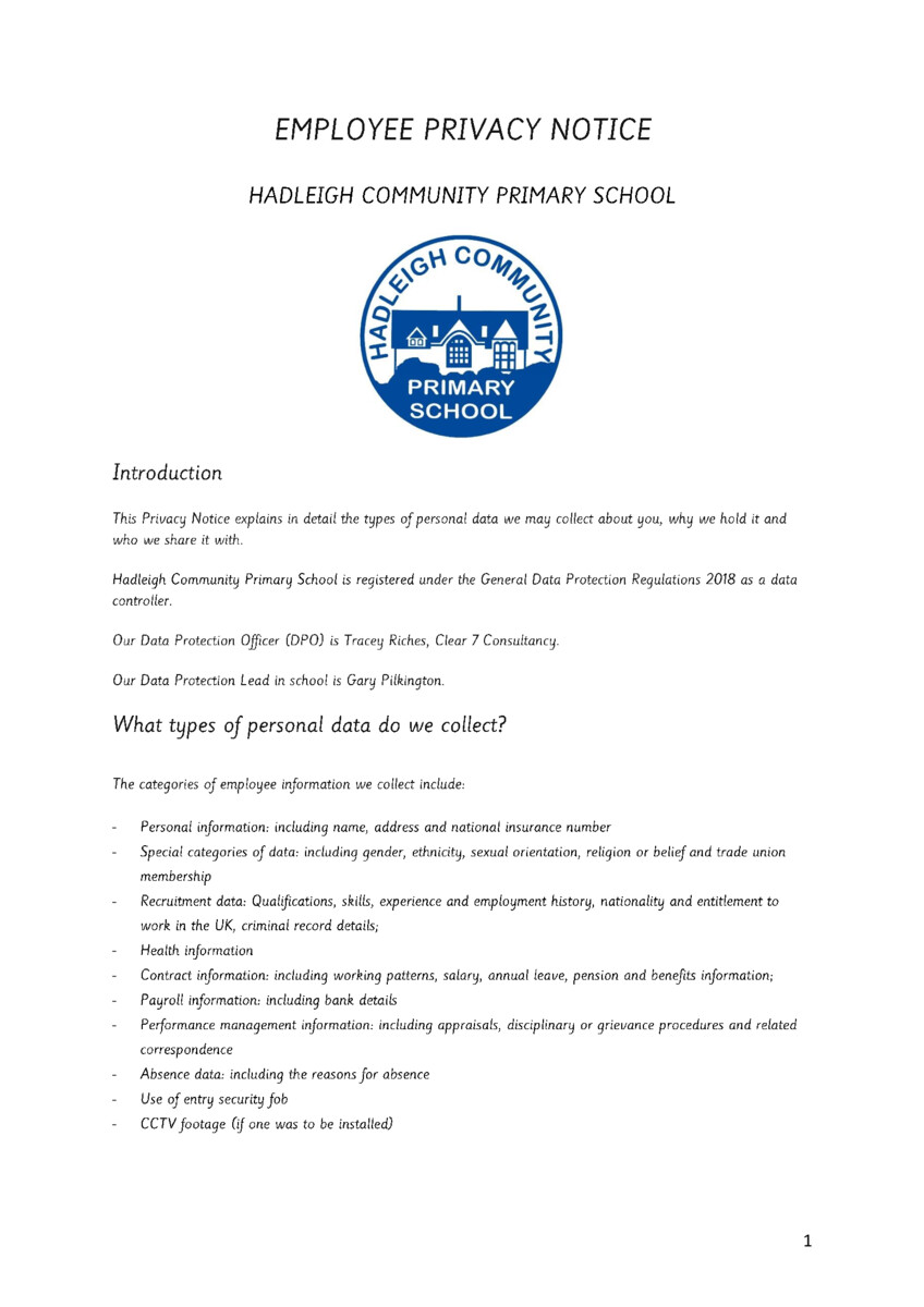 Policies | Hadleigh Community Primary School