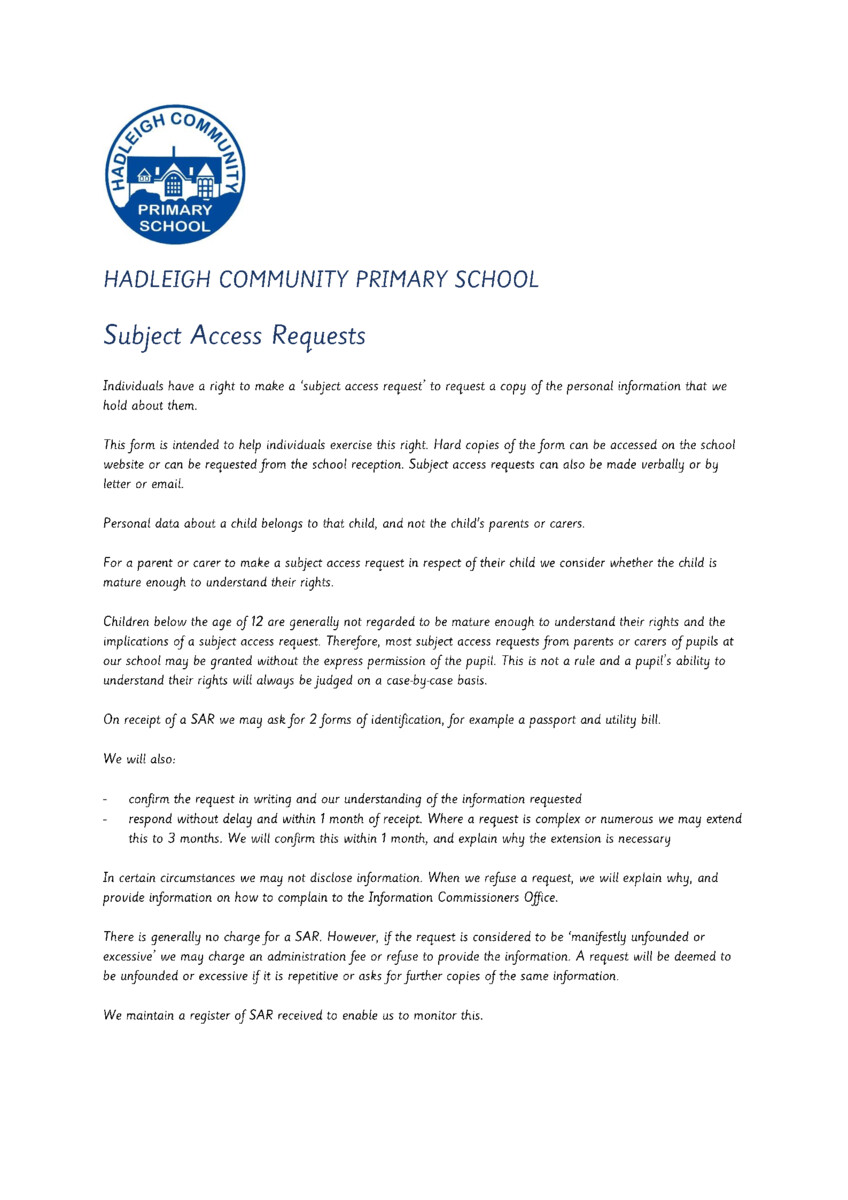 Policies | Hadleigh Community Primary School