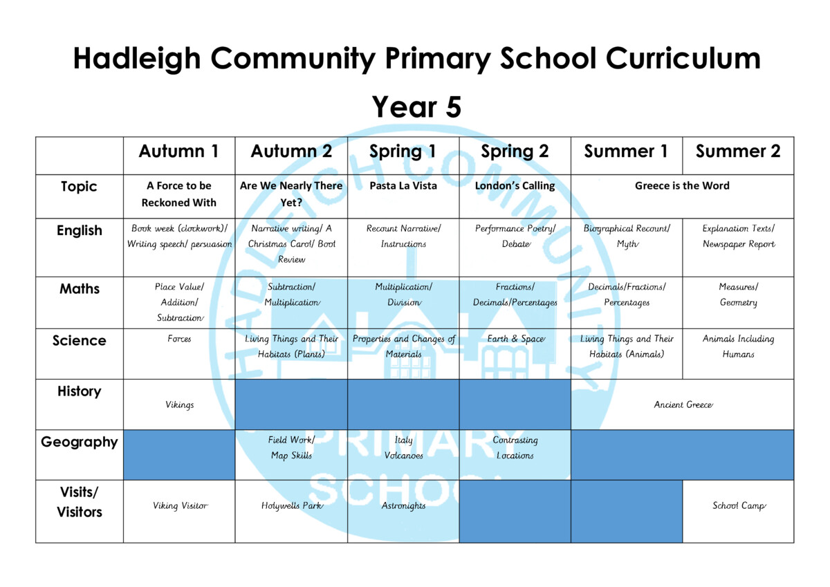 Curriculum | Hadleigh Community Primary School